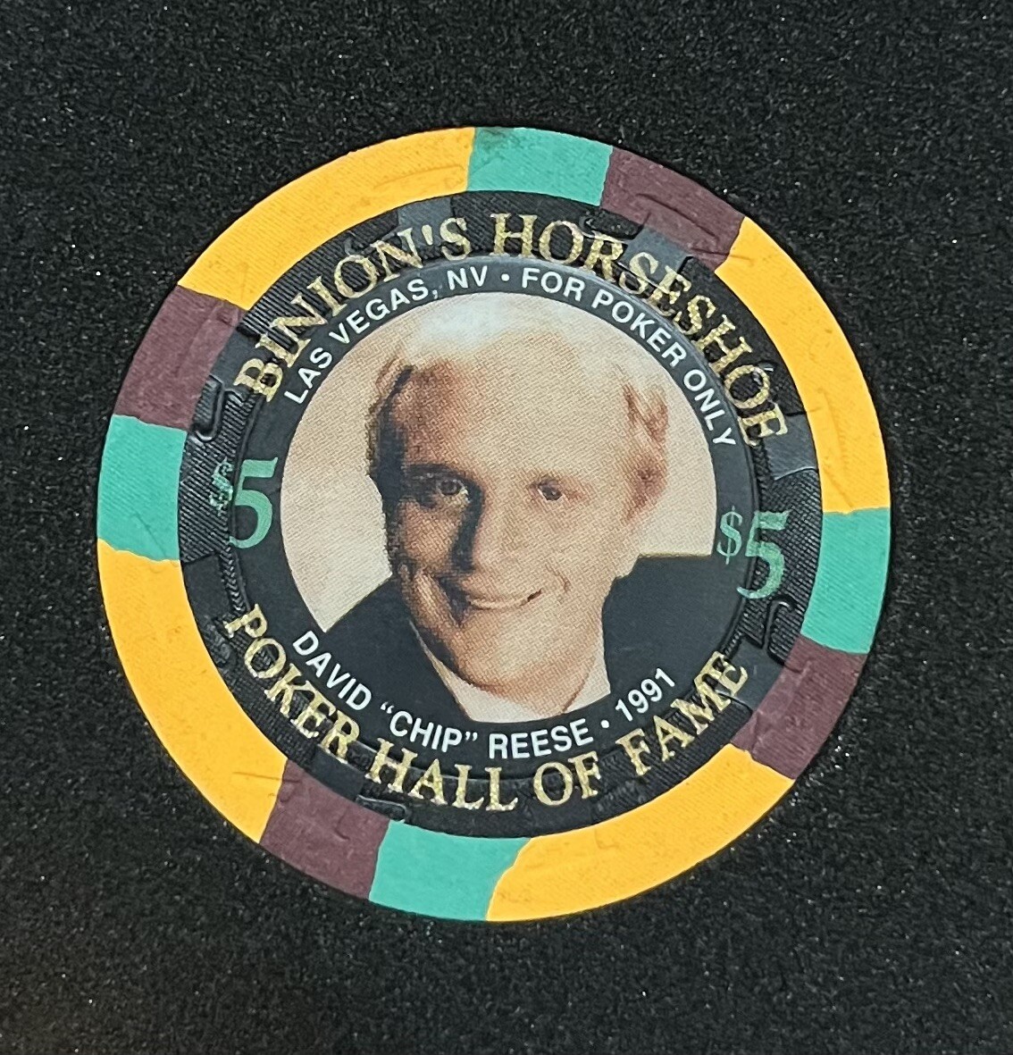 $5 Binion's Horseshoe HALL OF FAME David “CHIP” Reese poker #8 ...