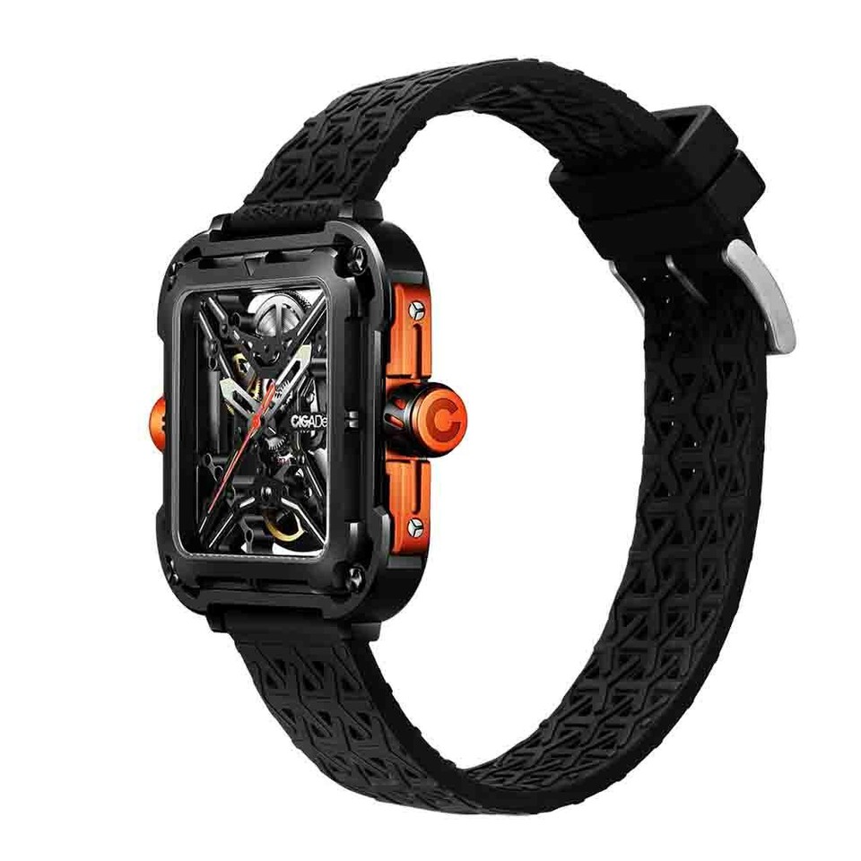 CIGA Design X Series Automatic Openworked Steel Square Black Men's ...