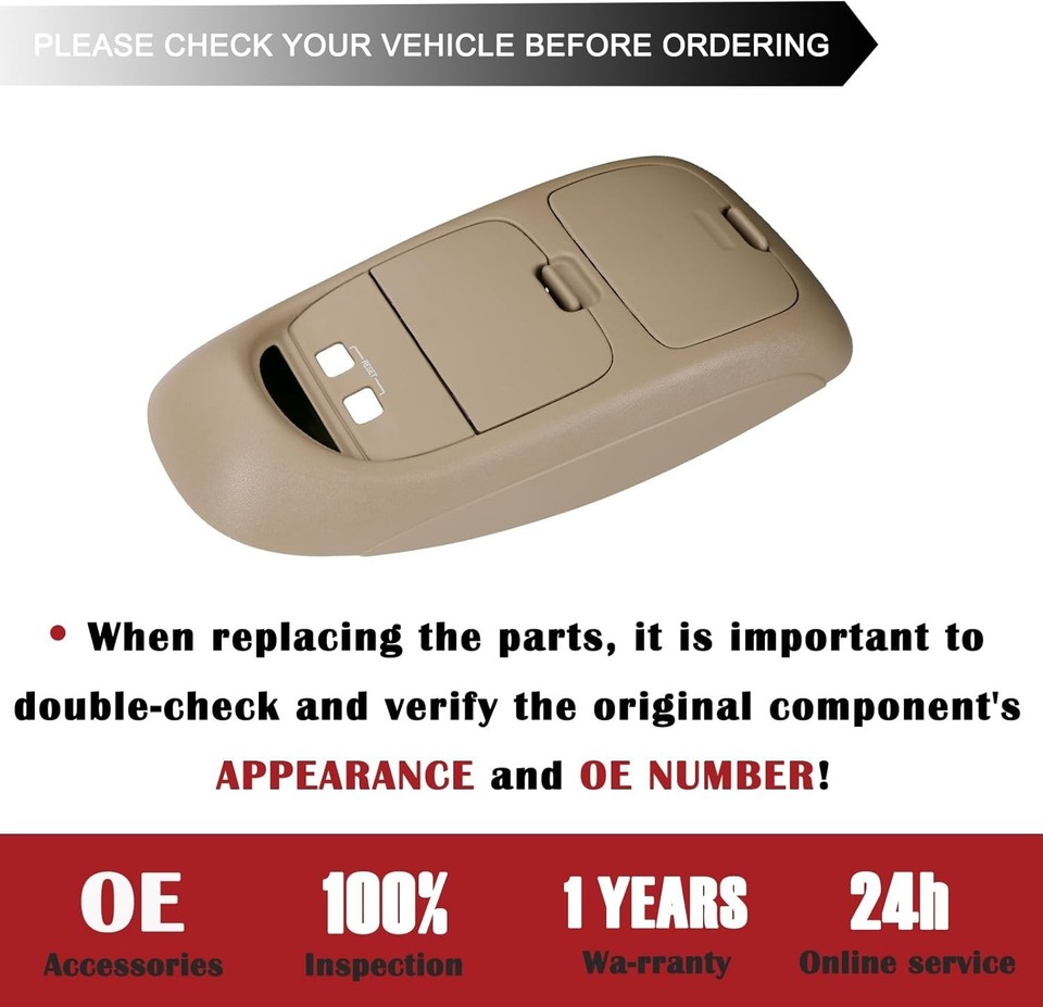 Overhead Console Assembly w/o Sunroof Tan For Ford F250 Super Duty 2002 ...