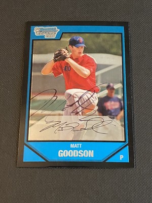 Matt Goodson Signed 2007 Bowman Prospects Chrome Card Auto Red Sox ...