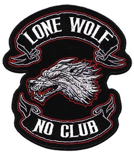 NEW LONE WOLF NO CLUB MOTORCYCLE PATCH P2222 bikers jacket patches new ...