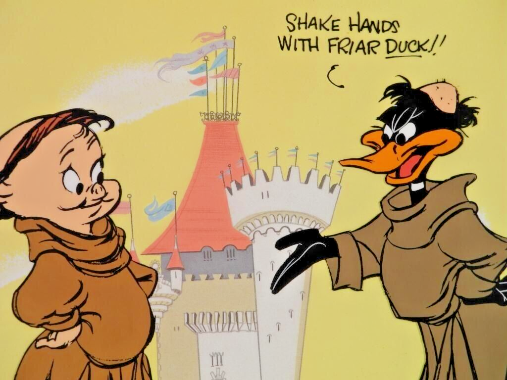 Warner Bros Daffy Duck Porky Pig "Shake Hands With Friar Duck" Chuck ...