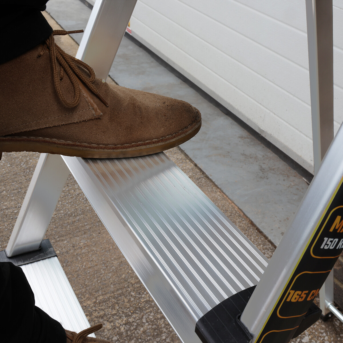 Aluminium Folding 5 Step Ladder Tread Ladders Anti-Slip StepsMax Load ...