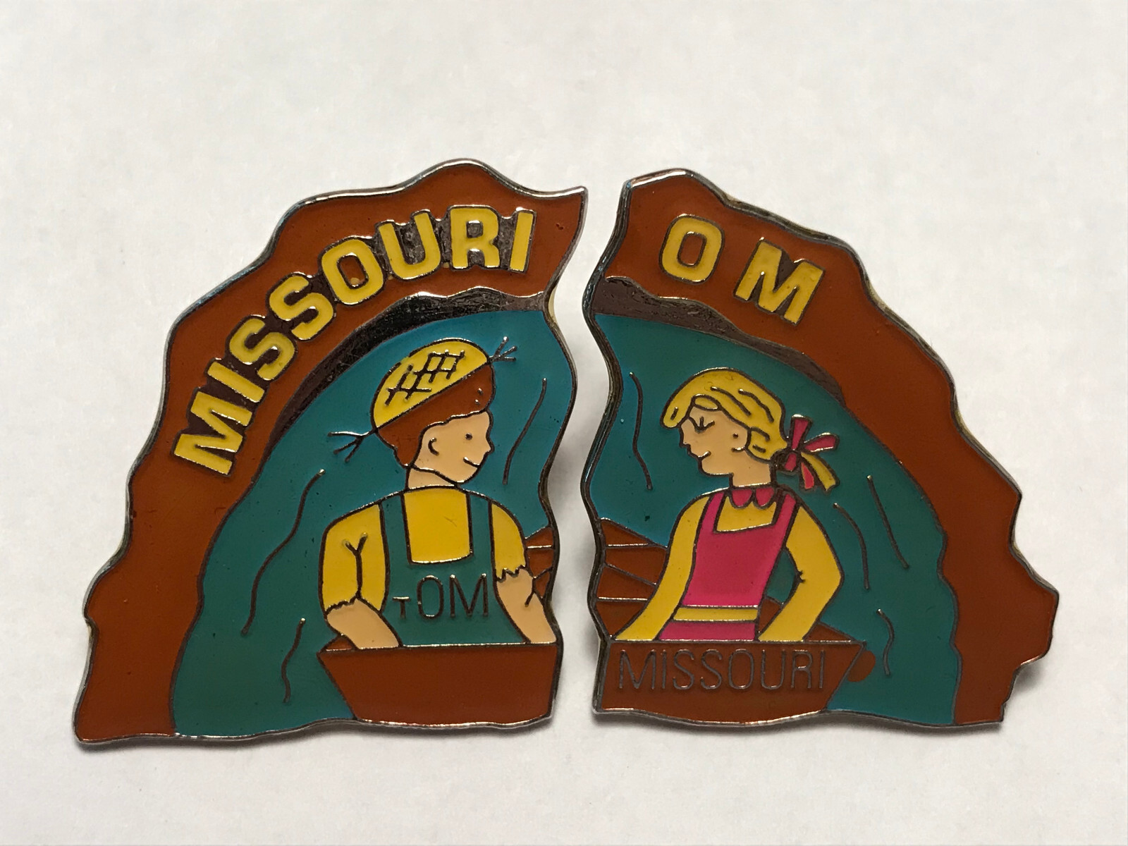 Missouri Odyssey of the Mind Pins 2pc Tom & Becky in Boat 1994 MOOM ...