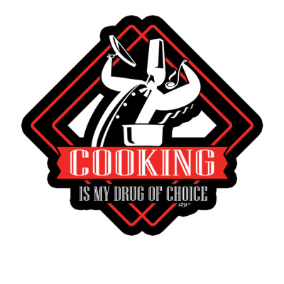 2 x Large Car Stickers cooking is my drug of choice Decal Bumper Window ...