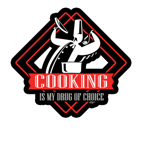 2 x Large Car Stickers cooking is my drug of choice Decal Bumper Window ...