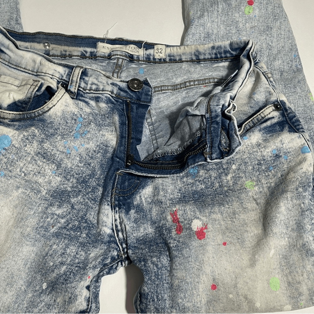 Evolution In Design Artist Paint Distressed Patch Jea… - Gem