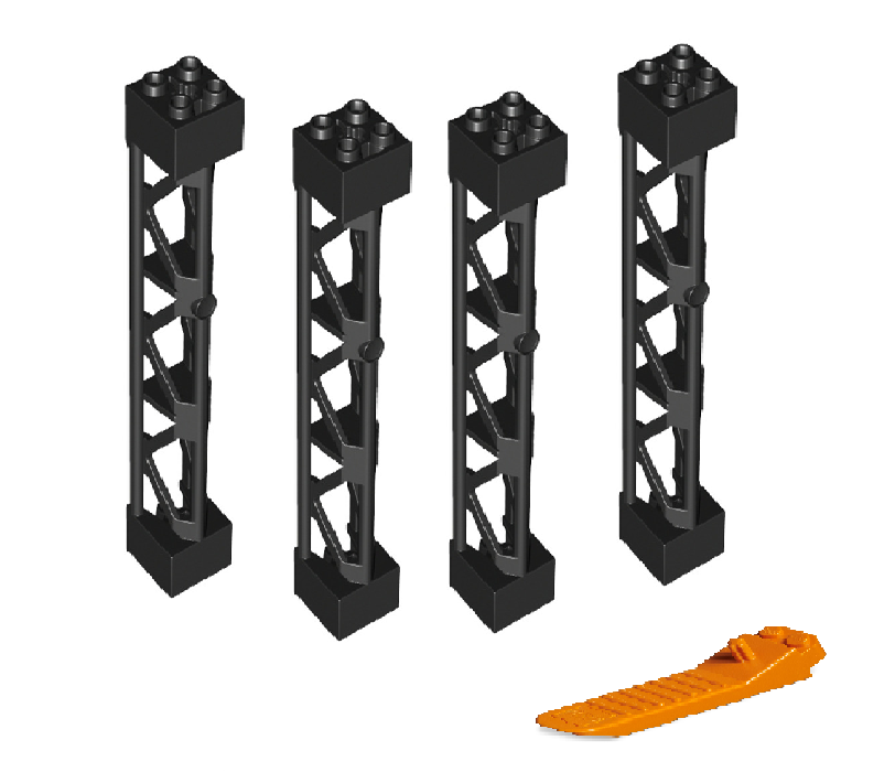 Lego 4 New Black Girder City Building Support Pieces Plus Brick Picker ...