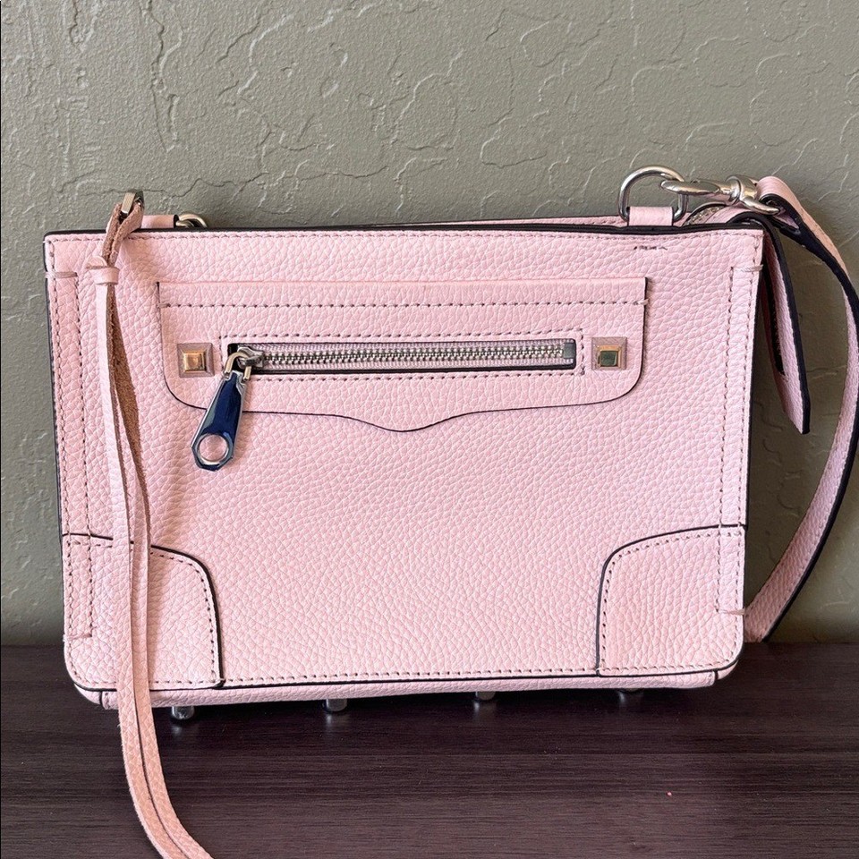 Rebecca Minkoff Regan Pink Pastel Pebbled Leather Crossbody Purse | eBay