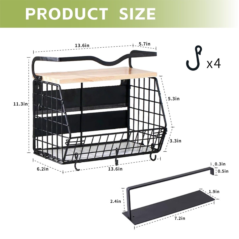 Magnetic Shelf with Paper Towel Holder for Fridge, Oven, Washer – Heavy ...