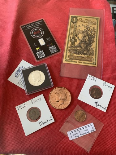 5X Coins LOT Silver John F. Kennedy 1964 Utah Gold Back Memorial Penny ...