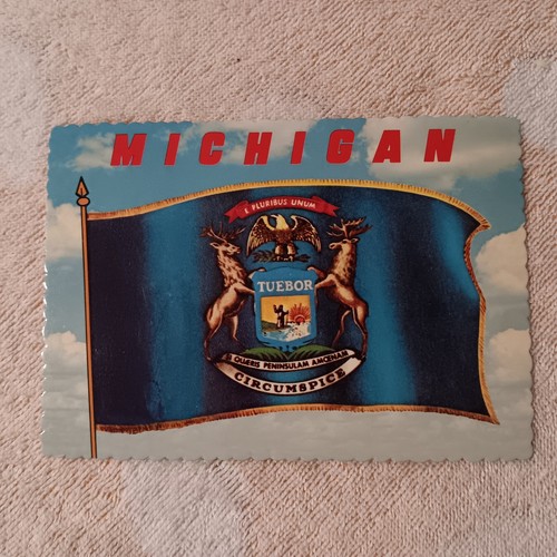 Michigan State Flag Postcard Collectible | eBay