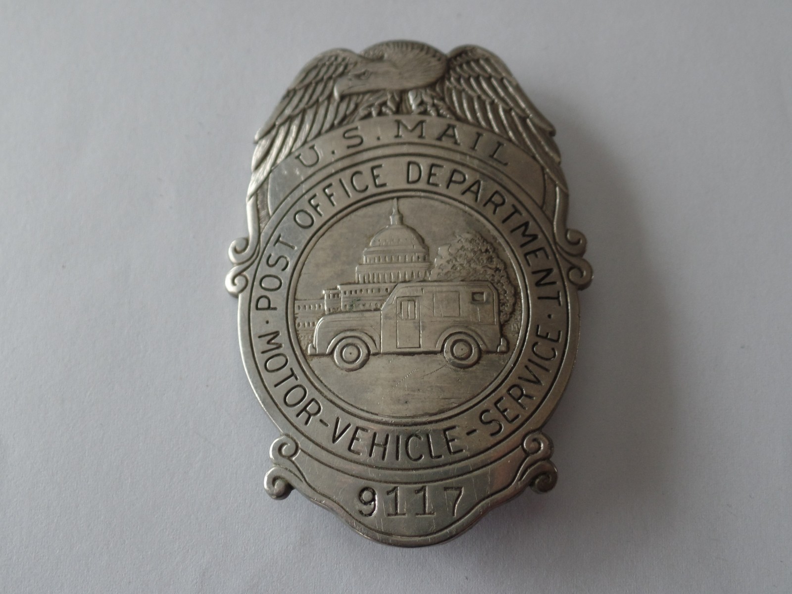 U.S. MAIL, POST OFFICE DEPARTMENT, MOTOR-VEHICLE-SERVICE BADGE | eBay