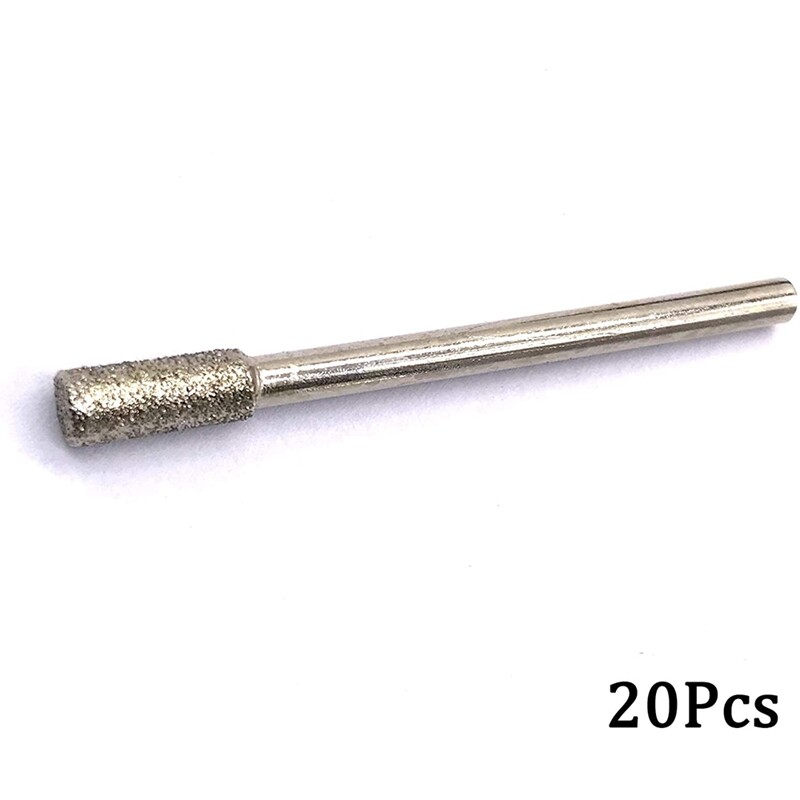 2X(20 Pcs Diamond Grinding Bits 4mm Cylinder Head Grinding Bit Diamond ...