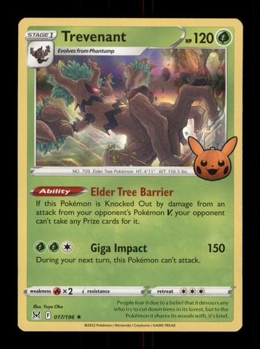 Trevenant 017/196 Rare Holo BOOster Trick Or Trade 2023 Pokemon Trading ...