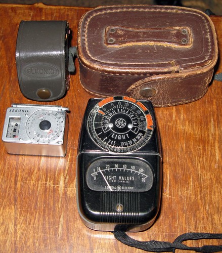 Vintage Mini SEKONIC Light Meter-Japan, GE Light Meter-USA, Leather ...
