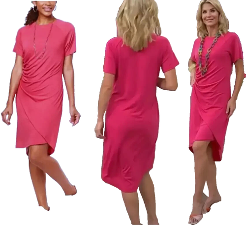 NEW DG2 Diane Gilman PLUS SZ 2X Hi-Low Hem Wrap Front T-Shirt Dress ...