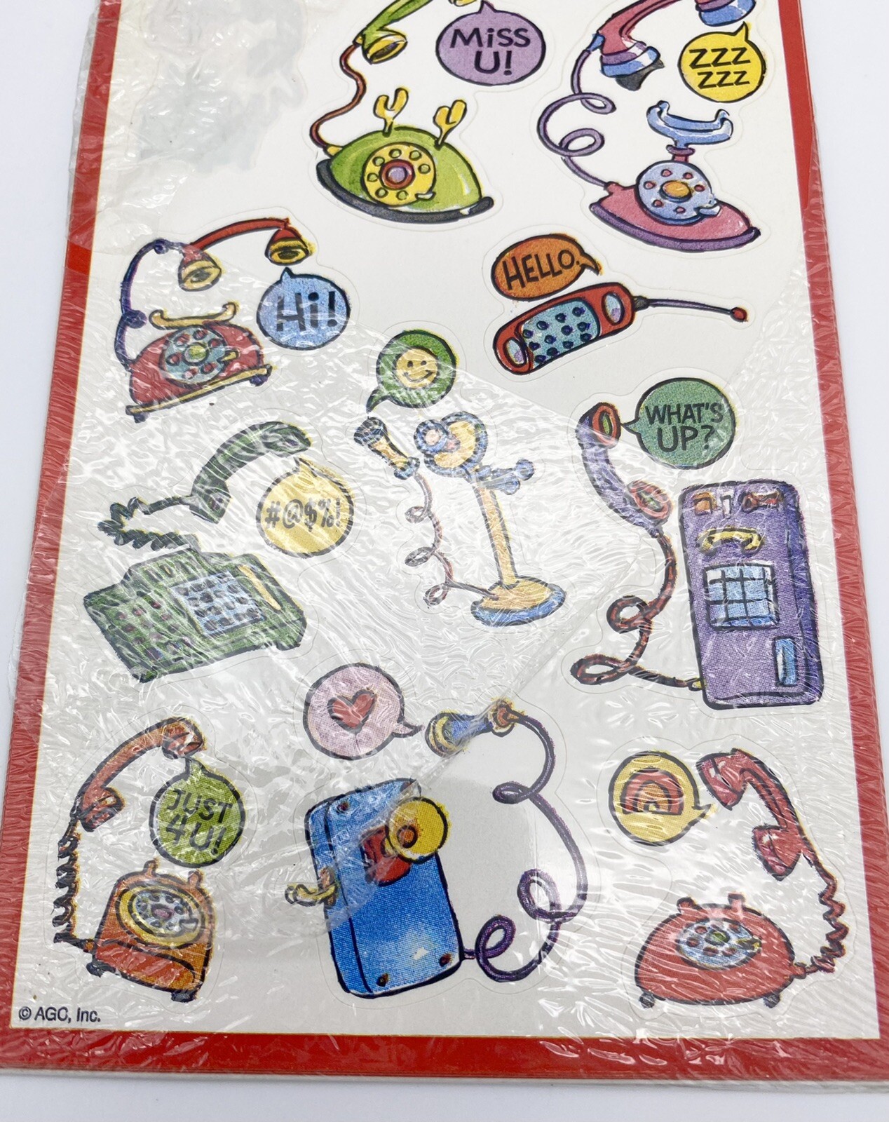 Vintage Stickers AGC Sticker World Multicolor Telephone Stickers 1990s ...