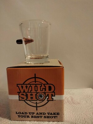 WILDSHOT SHOT GLASS 2oz LOAD UP & TAKE YOUR BEST SHOT CLEAR SHOT GLASS ...
