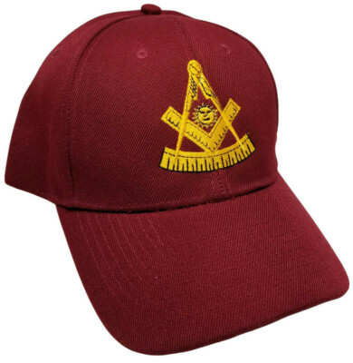 PAST Master Mason Baseball Cap Freemasons Maroon Masonic Hat Masons ...