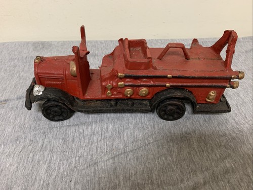 Vintage Reproduction Cast Iron Ladder Fire Truck Toy | eBay