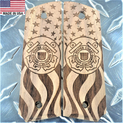 United States Coast Guard Stars and Stripes Walnut 1911 Grips Full Size ...