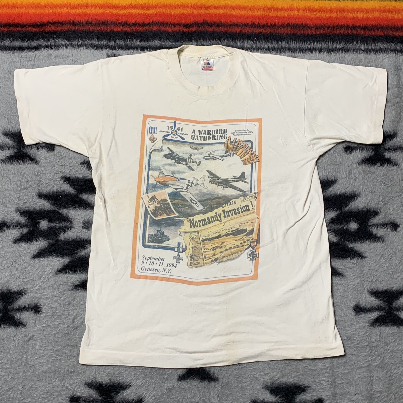 Sz L- Vintage 94’ Normandy Invasion 50th Anniversary … - Gem