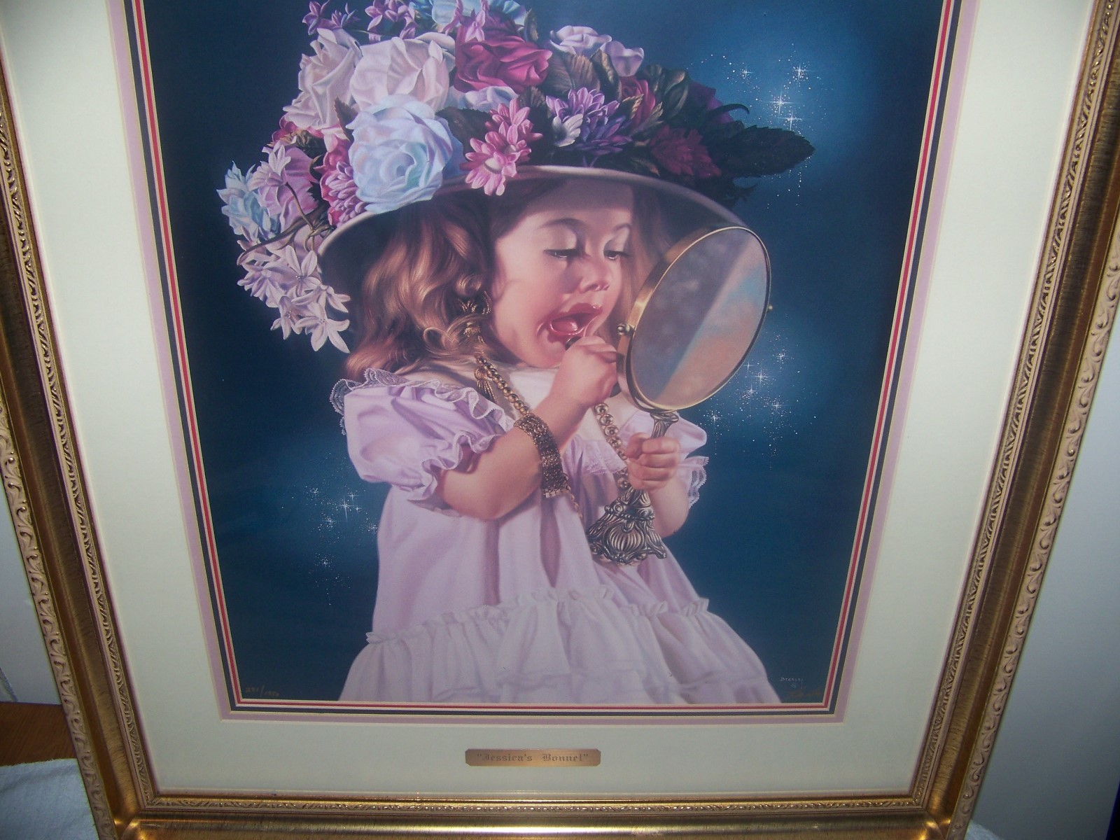 Robert(Bob )Byerley(1941-)Artist, Ltd Ed. Litho "Jessica's Bonnet ...