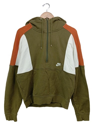 NIKE Sweat à Capuche Homme Vert Coton Logo Zippé Sportif (EU 46) | eBay