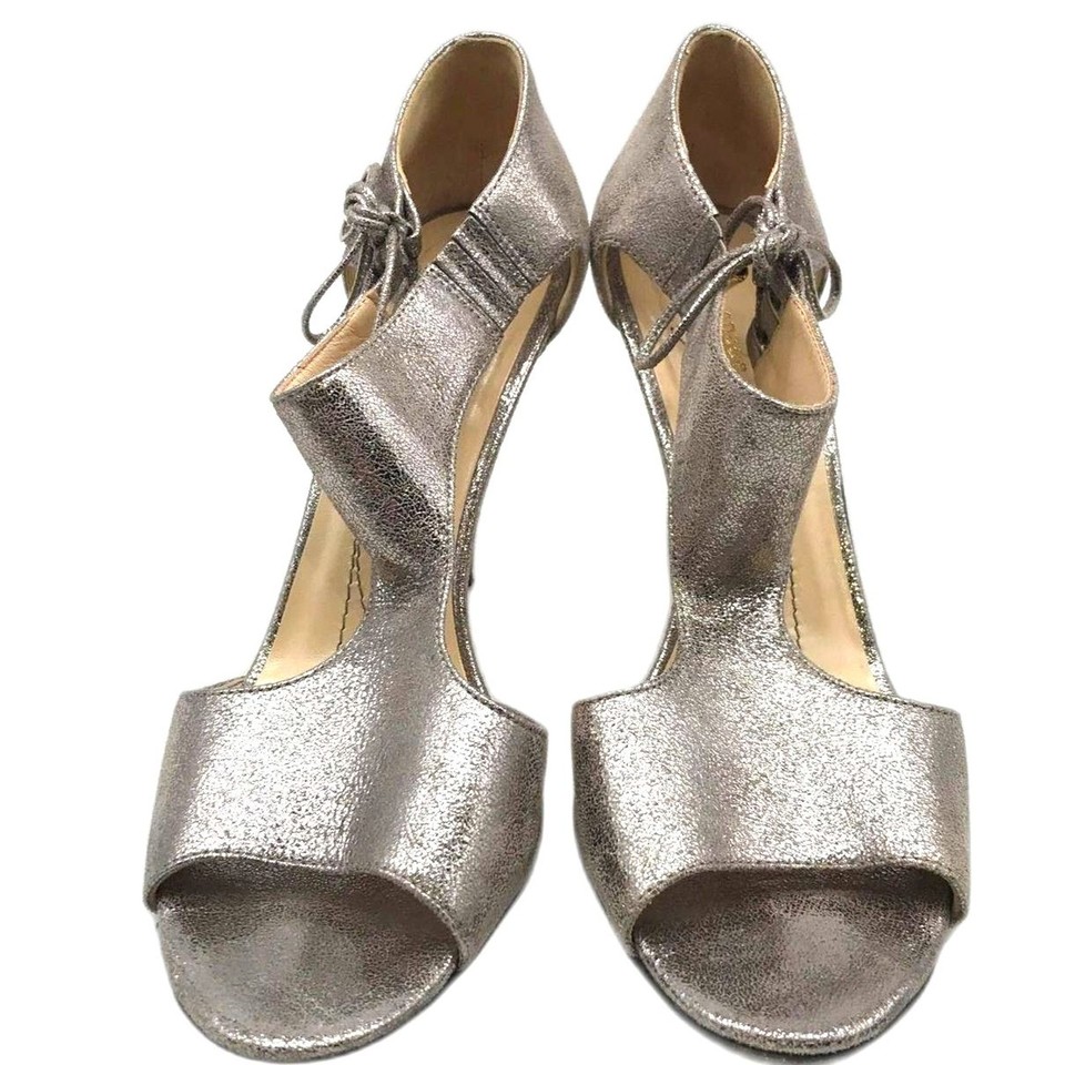 Kate Spade Silver Leather T-Strap Stiletto Heels - Size 10 | eBay