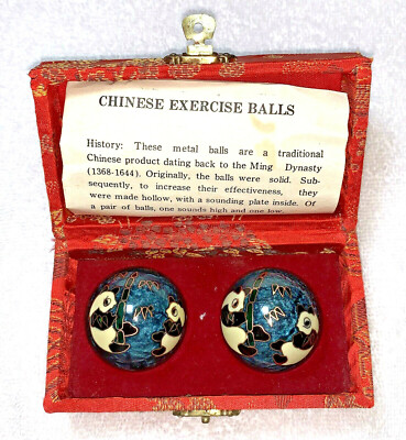 VINTAGE CHINESE BAODING EXERCISE BALLS PANDA PANDAS BEAR BEARS | eBay