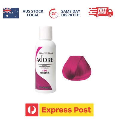 Adore Semi Permanent Hair Colour #140 Neon Pink 118ml | eBay Australia