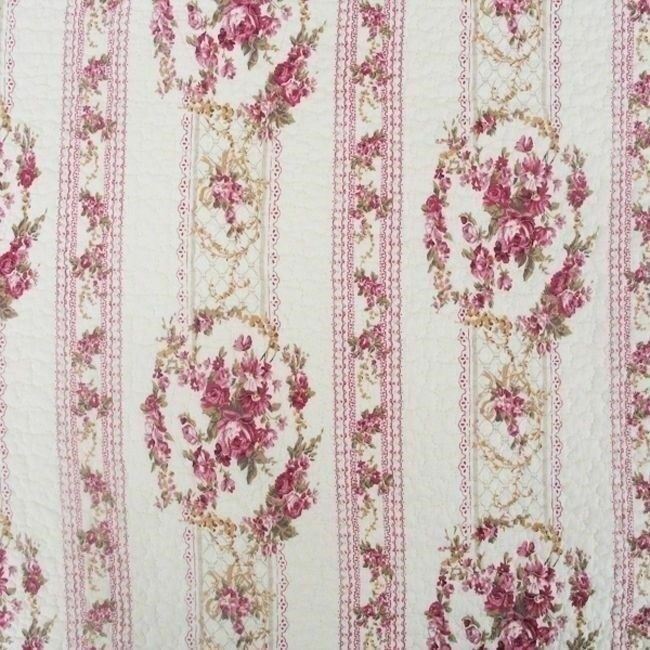 Pink Red Roses Floral 3 pc Cotton Quilt Set Coverlet Twin Full Queen ...