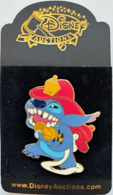 Disney Auctions Fireman Fire Fighter Stitch with Hose LE 500 Pin & Card ...