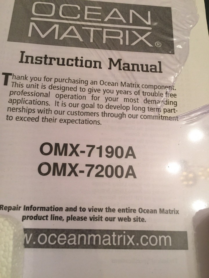 OCEAN MATRIX PRESENTATION SWITCHER SCALES OMX 7190A/OMX-7200A | eBay