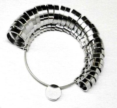 Metal Finger Gauge Set Ring Sizer Wide Band Graduated 1-15 Measuring ...