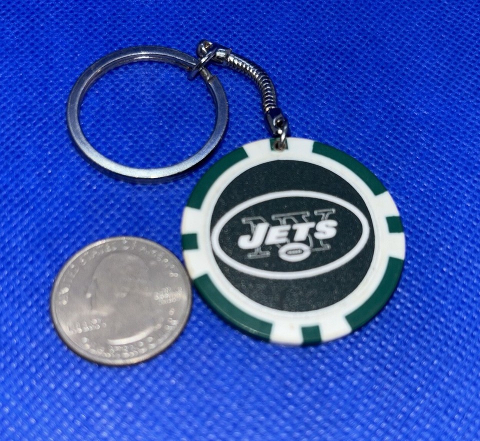 New York Jets Poker Chip Keychain Logo Key Chain Ring NFL Green & White ...