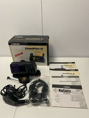 GARMIN STREETPILOT III AUTOMOTIVE/MARINE GPS W/ACCESSORIES IN BOX ...