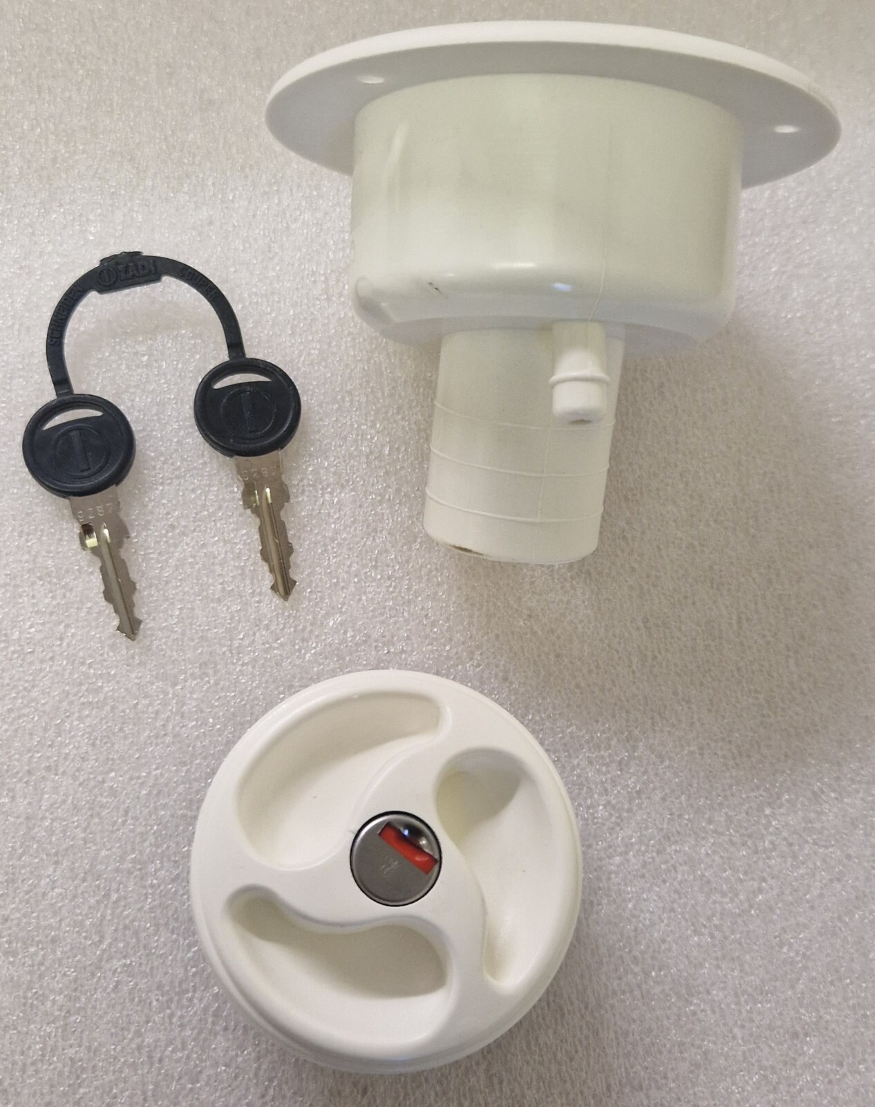ZADI WHITE WATER TANK FILLER CAP & LOCK WITH KEYS 40MM motorhome ...
