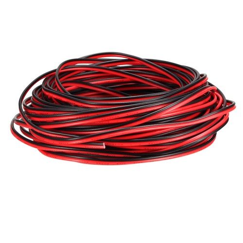 Red Black Wire 2pin Extension Cable Cord 28 AWG Parallel Wire 10M ...