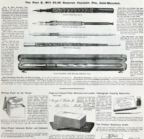 Pens And Writing Instruments 1894 Victorian Advertisement Fountain ...