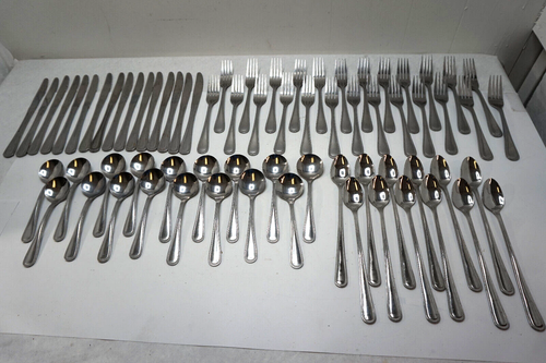 BRANDWARE STAINLESS STEEL FLATWARE CONTINENTAL BEAD 70 PC SET ...