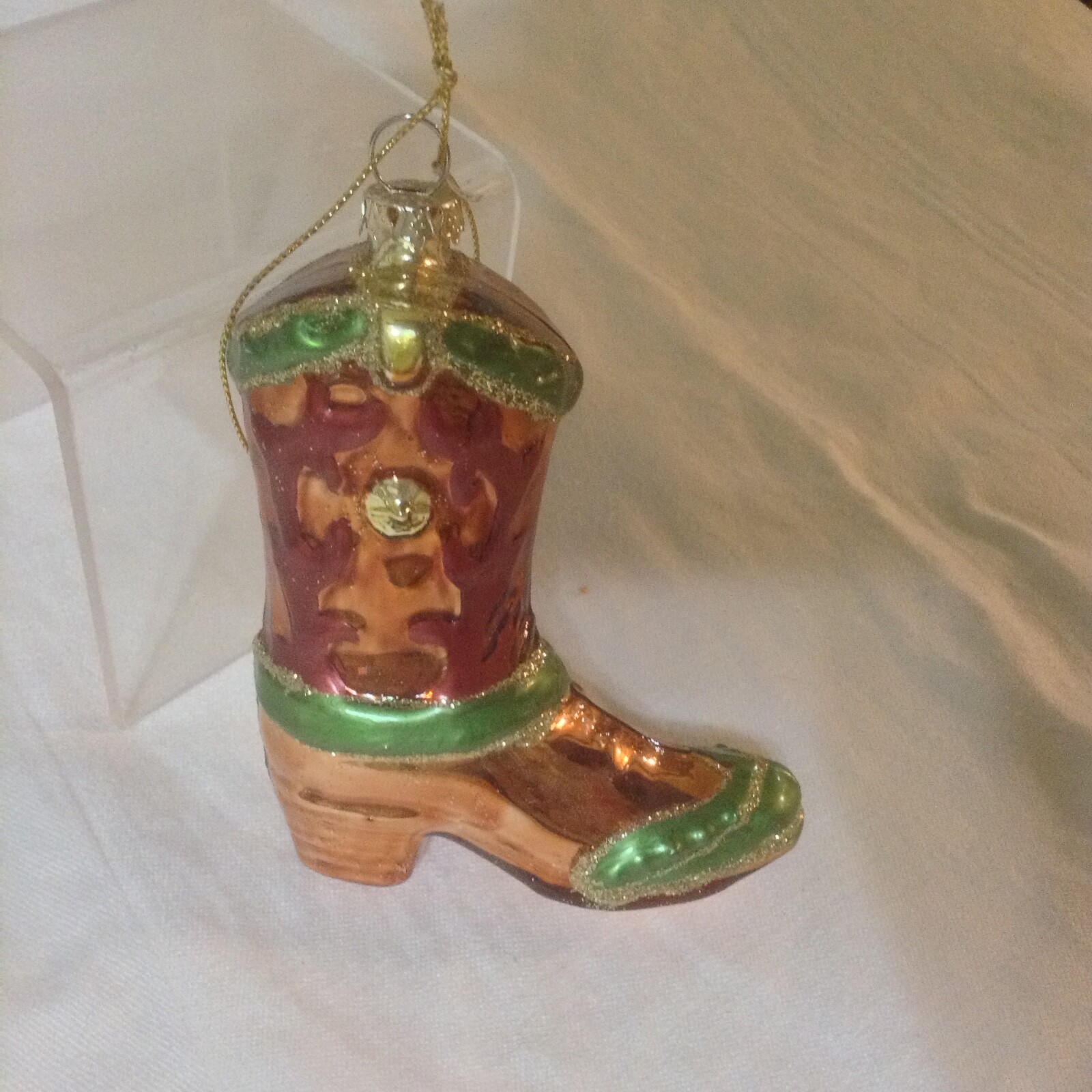 Glass Cowboy Boot Ornament | eBay