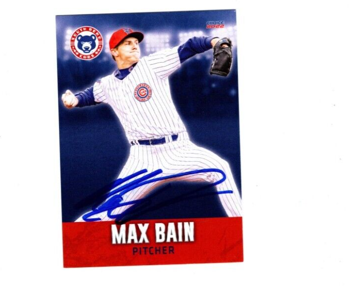 Max Bain signed autograph 2022 South Bend Cubs baseball card c | eBay