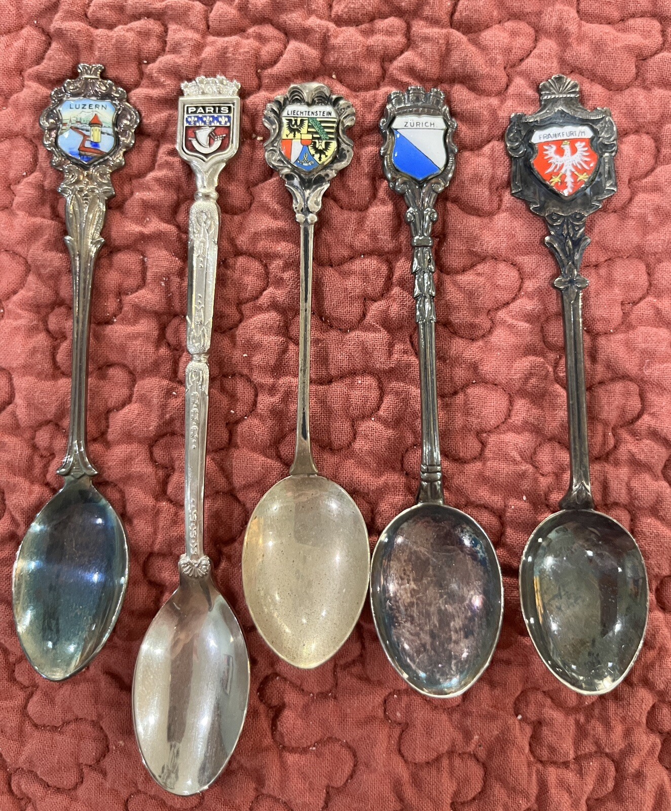 Vintage Mixed Lot of 5 European Travel Souvenir Collector Spoons | eBay