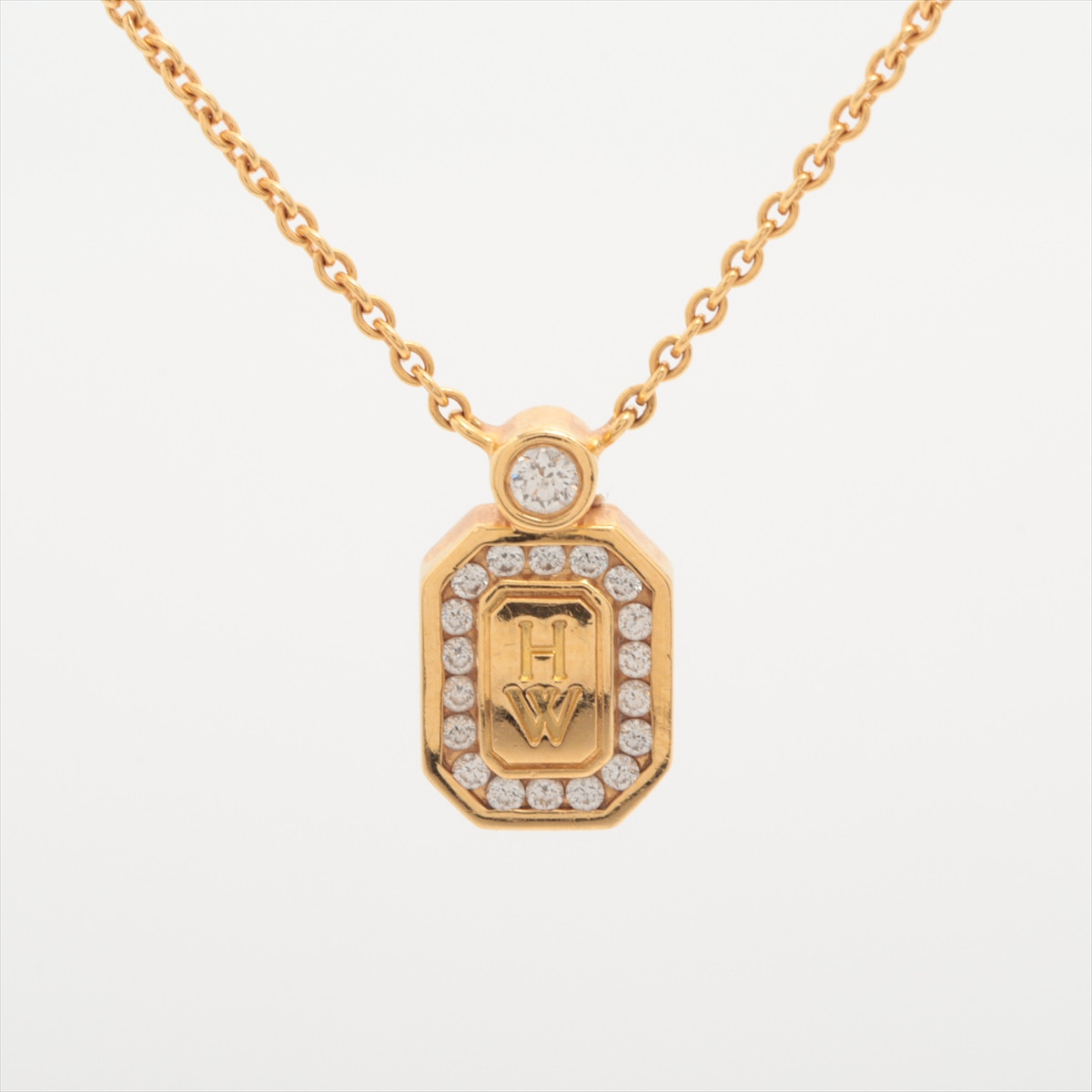 Harry Winston HW Logo diamond Necklace 750(YG) 4.7g - Gem
