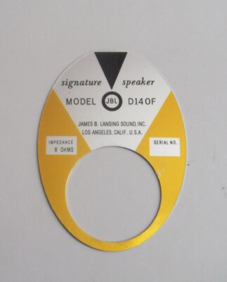JBL Speaker Label ( Price is for one label ) D140F | eBay