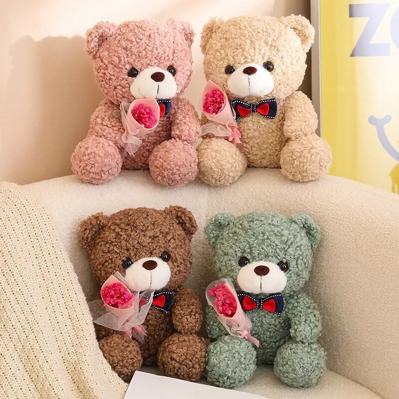 Teddy Bear Bouquet Pink 10 Inch Stuffed Animal Plush Toys Kids Fluffy ...