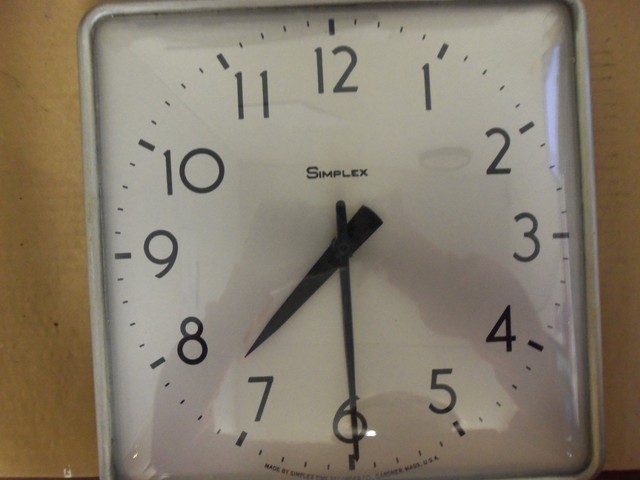 Vintage Simplex Wall Clock Convex Glass School Industrial Garage #804 ...