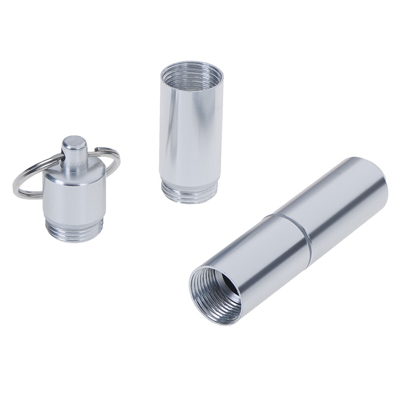 Aluminum Mini Pill Bottle Portable Container Waterproof Medicine Holder ...